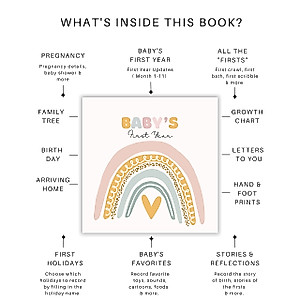 Lamare Baby’s First Year Book - Baby Memory Book for Girls to Document, Cherish Moments Baby First Year Baby Keepsake Book, Baby First Year Photo Album with Pocket for Modern Families | Size 9.5x9"