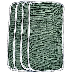 LOEKEAH Muslin Burp Cloths 4 Pack Large 100% Cotton Baby for Boys Girls Large 20''X10'' Super Soft and Absorbent