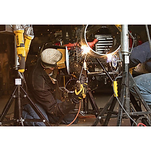 Dewalt Premium Leather Welding Gloves, Fire/Heat Resistant, Gauntlet-Style Cuff, Elastic Wrist, Medium