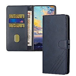 Asdsinfor Compatible with Xiaomi Redmi Note 9 Case Stylish PU Leather Durable Wallet Case Credit Cards Slot with Stand for Shockproof Flip Magnetic Compatible with Xiaomi Redmi 10X 4G Blue HXPU