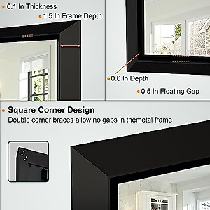 Black Metal Framed Bathroom Mirror: 65 x 22 Inch Bathroom Vanity Mirror for Over Sink - Modern Farmhouse Rectangular Wall Mirror Hangs Horizontal or Vertical Shatterproof