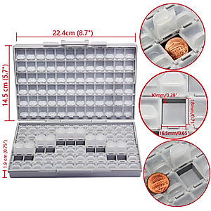 Two SMD SMT Resistor Capacitor 1206 0805 0603 Box Organizer Craft Beads Storage 144 Compartments for Each Box