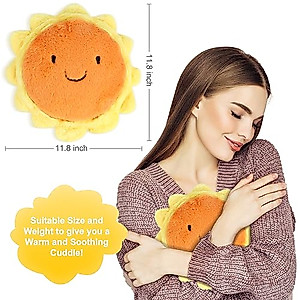 Atsuwell Microwave Heating Pad, Multipurpose Warm Moist Heat Pillow, Fluffy Microwavable Heat Pad for Pain Relief, Moist Heat Compress for Cramps, Muscles, Joints, Back, Neck and Shoulders, Yellow Sun