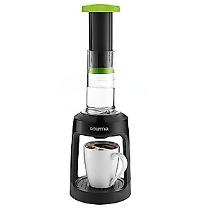 Gourmia GKCP135 Manual Coffee Brewer - Single Serve Manual Hand French Press Coffee Maker - No Electricity - Brew Coffee Anywhere - Green