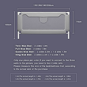 Ude-licate Toddler Bed Rail - 2023Upgrade Extra Long Bed Guard Rail for Toddlers/Kids Twin, Double, Full,Queen & King Size - Safety Bed Guard Rails for Child 200cm