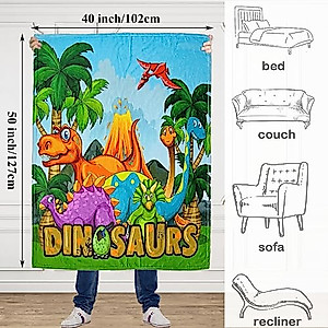 Toddler Blankets for Boys Daycare, Cartoon Dinosaur Blanket for Boys and Girls Soft Cozy Cute Baby Blankets Unisex, Dinosaur Toys Birthday Gifts for Kids Blanket 50x40 inch