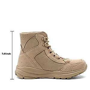 NORTIV 8 Men's Lightweight Hiking Work Boots 6 Inches Tactical Military Boots Lightweight Outdoor Motorcycle Combat Boots SNMT221M Sand Size 14 M US