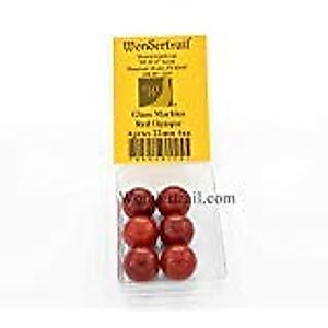 Wondertrail Red Opaque 22mm Glass Marbles Pack of 6 WONGM200