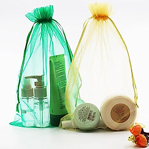 SumDirect Big Organza Gift Bags - 100Pcs 8x12 Inches Big Mesh Bags, Christmas Organza Gift Party Favor Bags with Drawstring