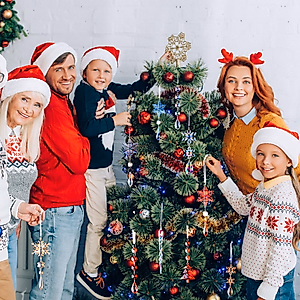 Lanpn 26PCS Christmas Ornaments Crystal Christmas Tree Decoration, Hanging Clear Acrylic Snowflake Icicle Drop Pendants for Xmas Winter Outdoor Indoor Party Decoration Transparent