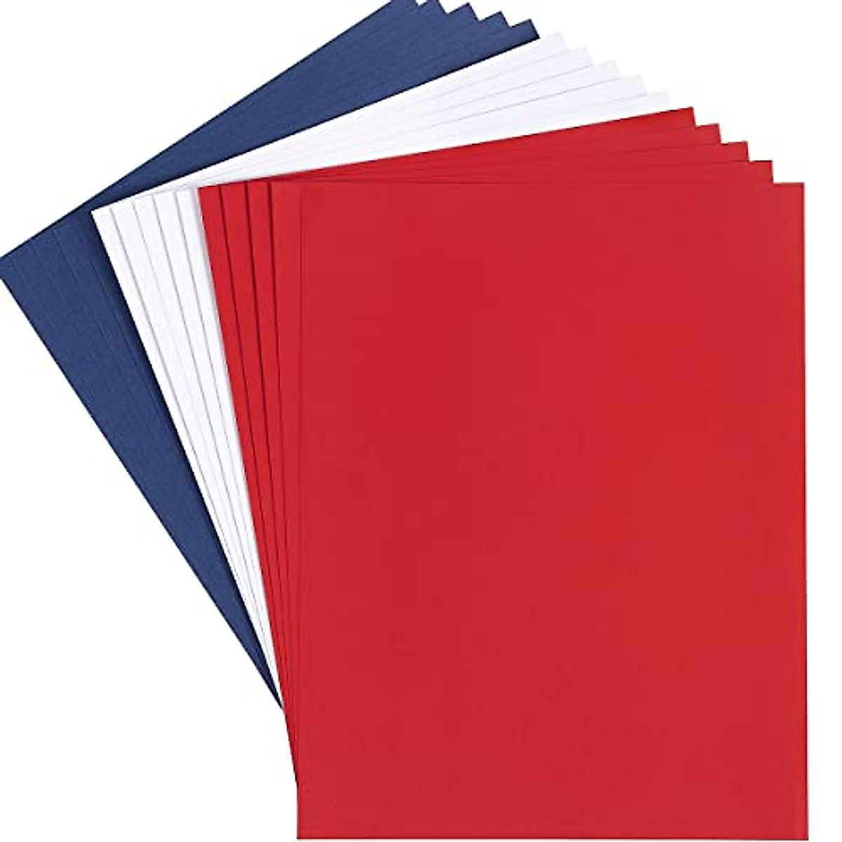 30 sheets Cardstock Paper 8 1/2 x 11 Inches for Fourth Of July Crafts, DIY Cards and Invitations (White/Red/Blue)