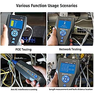 NOYAFA Network Cable Tester,AT278 TDR Multi-functional LCD Tracker For RJ45, RJ11, BNC, Metal Cable,PING/POE NF-8601S