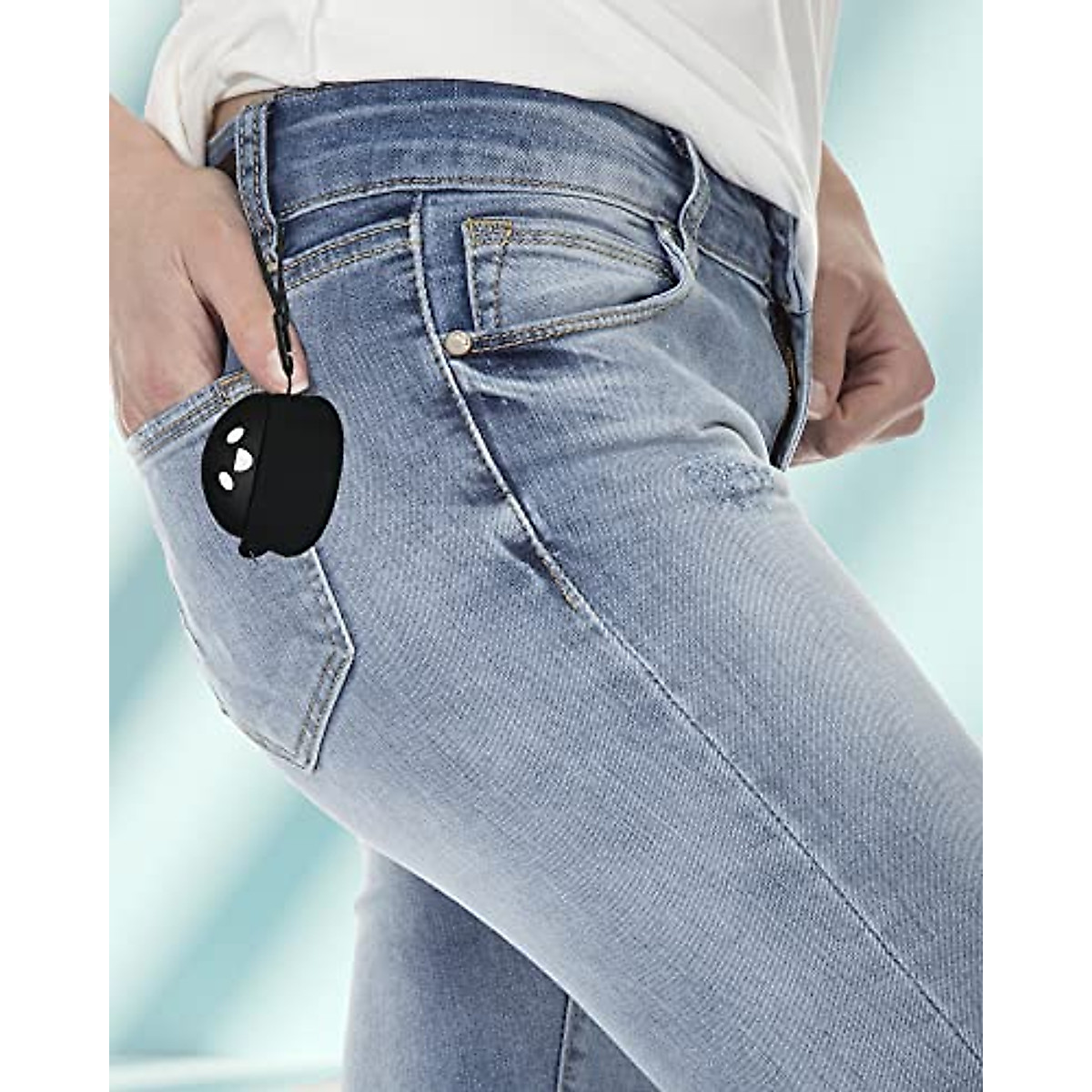 2 Packs Cute Luminous Ghost Face for AirPods Pro 2nd Generation Case Cover 2022 Released Silicone Accessories Set Kit for AirPods Pro 2 Gen Charging Case, Cartoon 3D Funny for AirPods Pro 2 Case