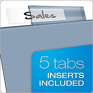 Cardinal Expanding Plastic Binder Dividers, Flexible Front Pockets Expand 1/4", 5-Tab, Insertable Multicolor Tabs, Letter Size, 1 Set (84012CB)