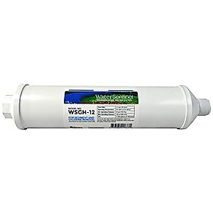 WaterSentinel WSGH-12 Garden Inline Water Filter with Garden Hose Connection, Reduce Sediment, Hard Water, Dirt, Rust, Chlorine Taste, Odor, Organic Gardening Plant Health, Farming