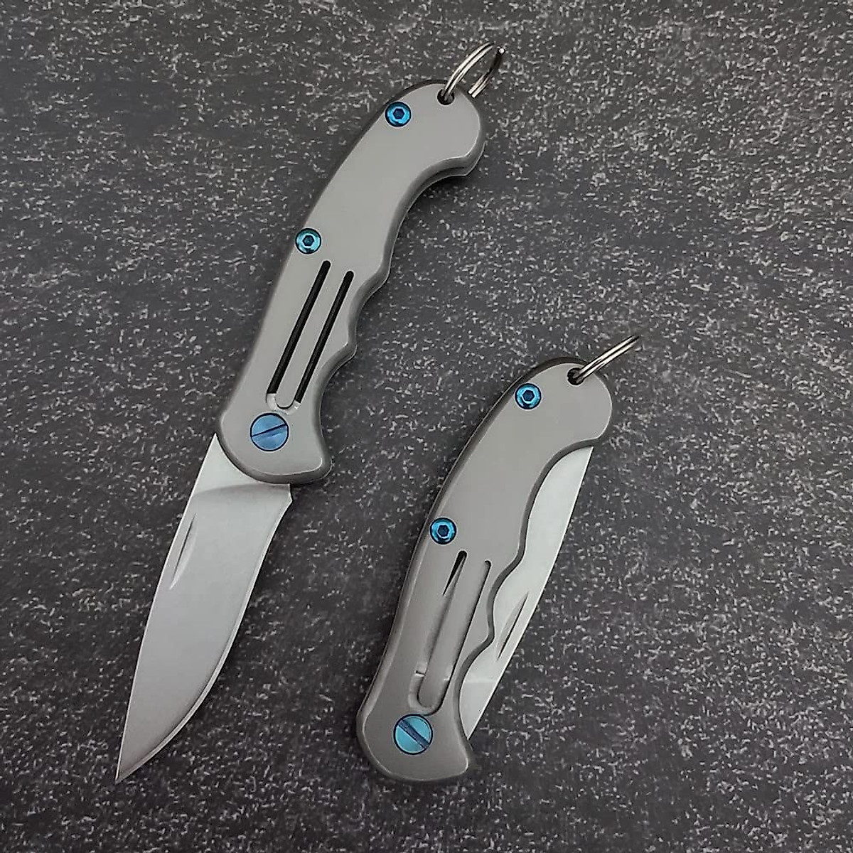 VSL VANSLENSON Small Folding Knife Mini EDC Pocket Knife 2 inch Stainless Steel Knife Gray (2)