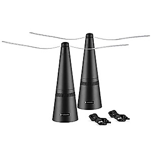 Navaris Electronic Table Fan (Set of 2) - Outdoor and Indoor Fan to Place Next to Food - Tabletop Fans to Eat Meals Outside - Battery Powered or USB