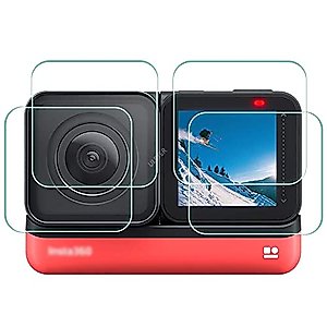 ULBTER Screen Protector for Insta360 ONE RS/ONE R, 2 Set Screen protector for LCD + 4K Wide Angle Lens, Tempered Glass Cover 0.3mm 9H Hardness Ultra-Clear