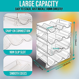 Shelfora 4-Tier Stackable Water Bottle Organizer for Cabinet – Clear Holder for Tumblers, Cups, Travel Mugs, Wine Bottles – Home Kitchen and Refrigerator Storage – Holds 12 Bottles
