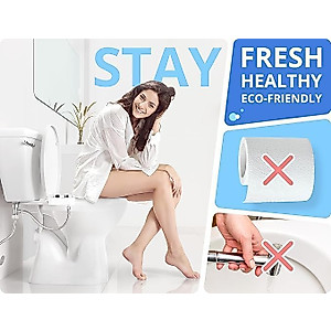 BIDETØASIS Bidet Double-Nozzle Non-Electric Bidet for Toilet, with Front and Rear Washing Functions as Well as a self-Cleaning Mechanism. Adjustable Water Pressure. Easy to Install. (Black)