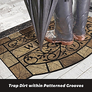 MTOUOCK Durable Welcome Door Mats, 24"x36" Heavy-Duty Large Welcome Mat for Front Door with Non-Slip Rubber Backing, Door Mats for Outside Entry High Traffic Area（Leaves）