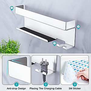 YAYINLI Blow Dryer Holder Wall Mounted Hair Dryer Holder, Blow Dryer and Curling Iron Holder for 7 in 1 Styler Attachments, Stainless Steel Straightener Holder, Bathroom Hair Tools Organizer Storage