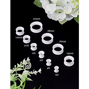 Lcolyoli 9 Pairs Ultra Thin Silicone Tunnels Ear Gauges Silicone Ear Skin Flexible Flesh Tunnel Expander Stretcher Gauge Earlets Plug Gauges Kit for Women Men 16mm 5/8 inch Black White Rubber