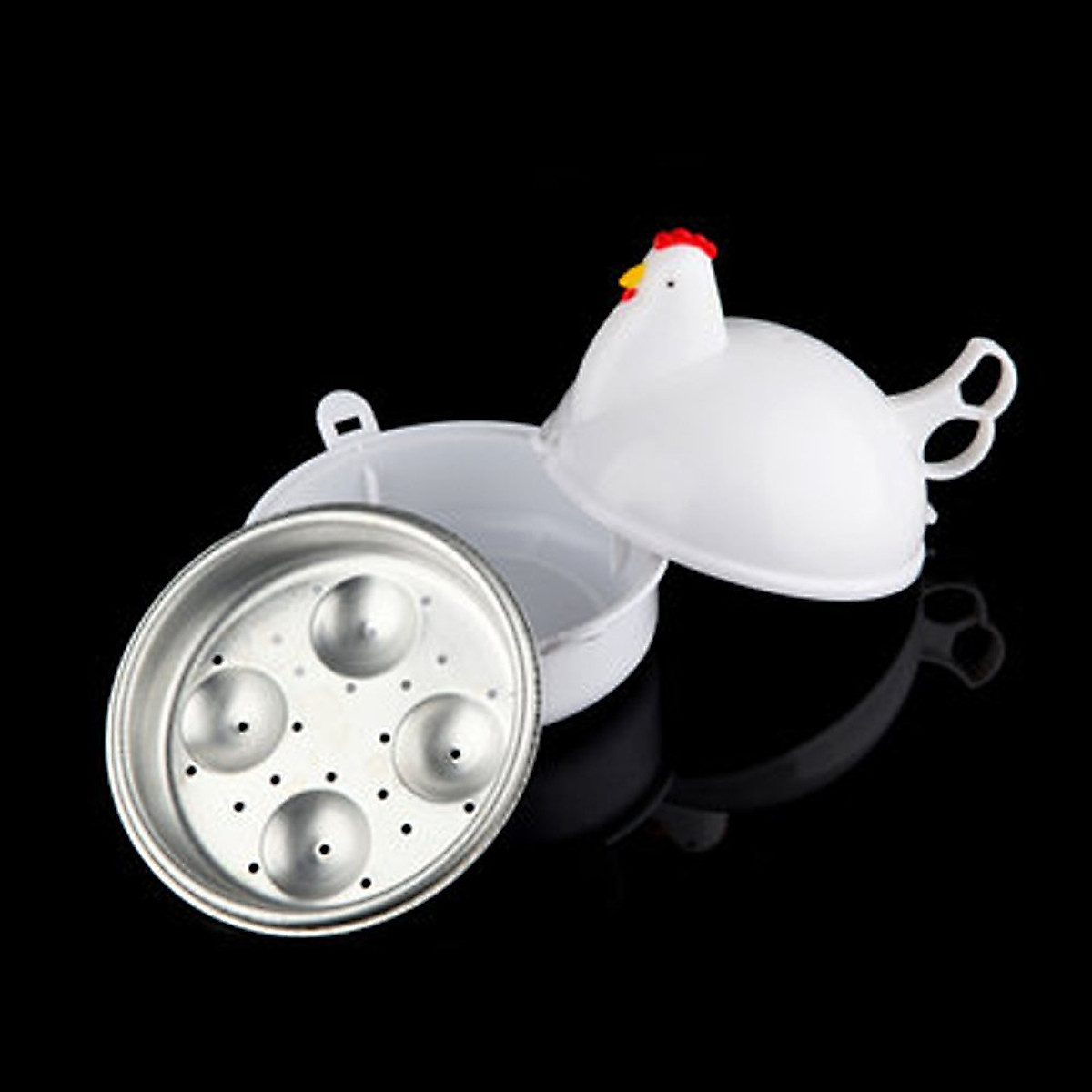 Microwave Egg Boiler, 4 Eggs Boiler Cooker Microwave Egg Steamer, Cooker Boiler Steamer Gadgets Cook Soft and Hard Boiled Egg, Poacher Boiler Cooker