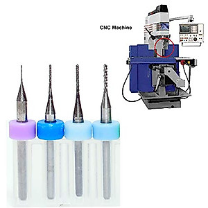 End Mill Sets, Tungsten Steel CNC Router Burrs End Milling Engraving Bits Drilling Hole Tool for PCB Circuit Board, Plastic, Fiber, Wood, Copper 0.5~3.175mm Set of 12