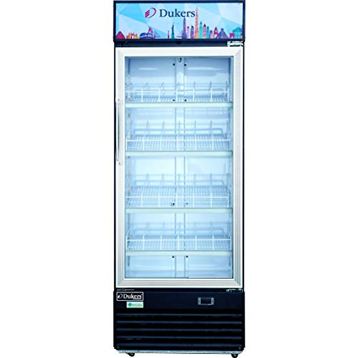 Dukers DSM-12R 11.4 cu. ft. Commercial Single Glass Swing Door Merchandiser Refrigerator