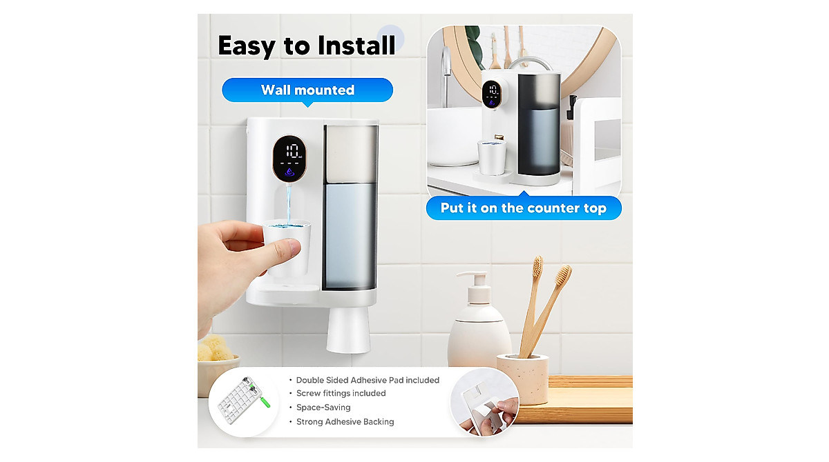 DeeWaves Automatic Mouthwash Dispenser with LED Display & USB Rechargeable