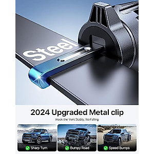 andobil Magnetic Phone Holder for Car [20 Upgraded Strong Magnets & Never Blocking Vent] for MagSafe Car Mount, 360° Rotate-Freely, Car Phone Mount Fit for iPhone 15 14 13 12 Pro Max Samsung S24 S23