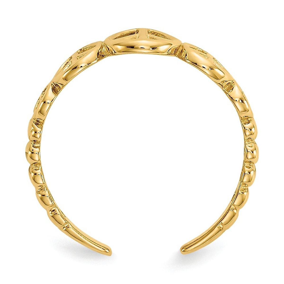 BillyTheTree Jewelry 14K Yellow Gold Cutout Polished Peace Sign Toe Ring