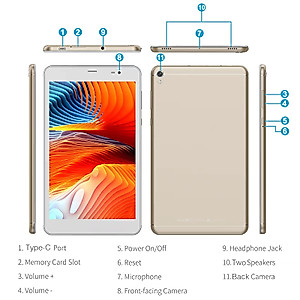 Tablets Android 11, Tablet 10 inch, 6GB RAM 128GB ROM 1TB Expansion Computer Tablet with Case, Support 5G WiFi & Wi-fi 6, IPS Touch Screen, Dual Camera, WiFi, BT5.0, Google Certified Tablet PC