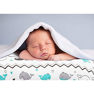 BROLEX Stretchy Nursing Pillow Covers 2 Pack Nursing Pillow Slipcovers for Breastfeeding Moms,Ultra Soft Snug Fits On Infant Nursing Pillow,Elephant & Whale