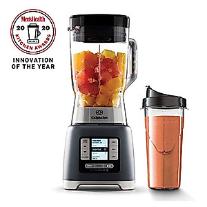 Calphalon Blender for Shakes, Smoothie, Salsa, Milkshake, Frozen Drinks, and Juices with 68-oz BPA-Free Tritan Jar and 24-oz Portable Blender Bottle, ActiveSense 1200-Watt Motor, Dark Stainless Steel