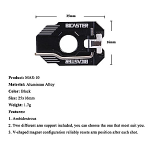 BICASTER Archery Cushion Plunger + Arrow Rest Ambidextrous Magnetic Rebound - 1 Set (Black)