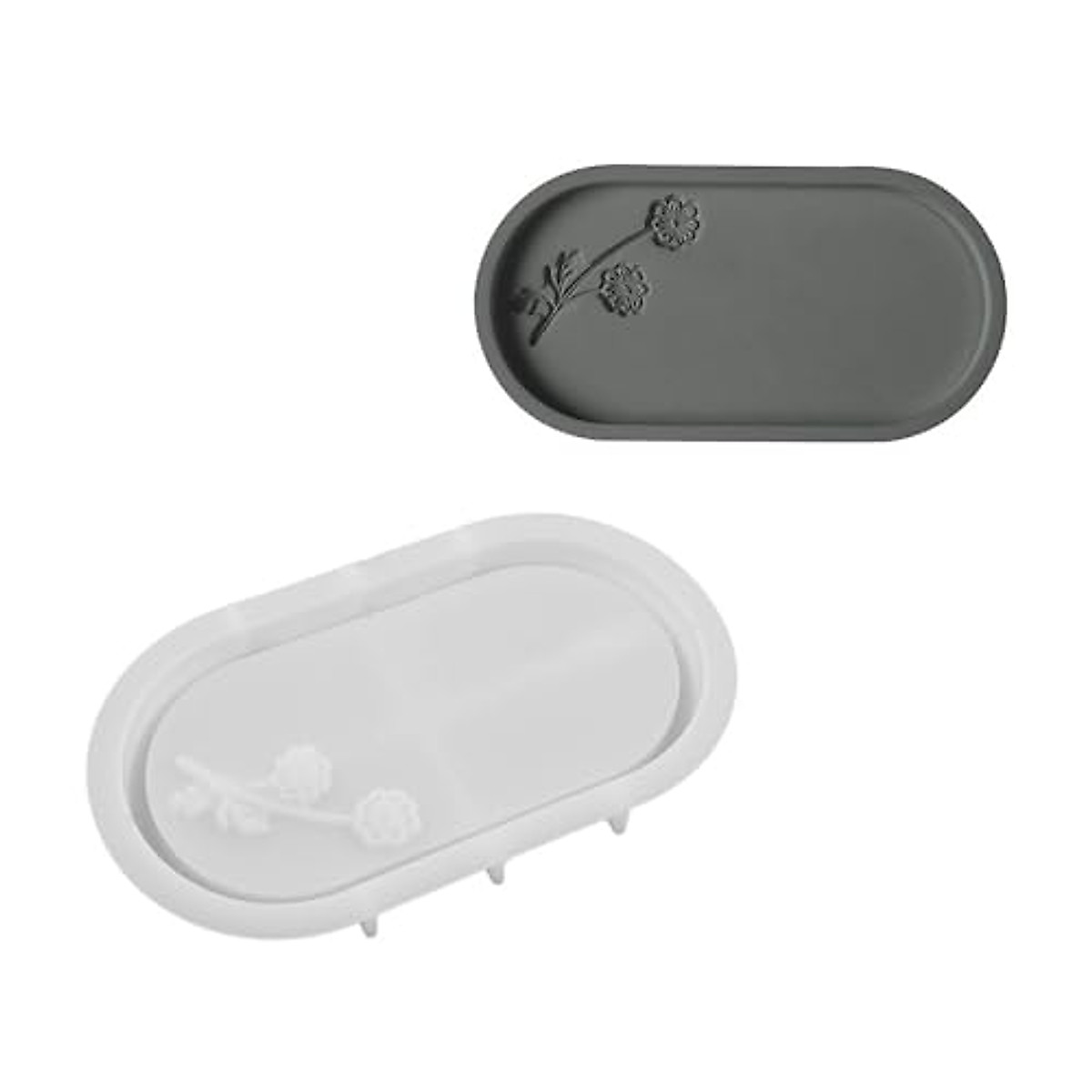Resin Dish Molds Plate Silicone Moulds Elliptical Shaped Tray Molds Cup Pad Mold Silicone Molds for Resin Casting