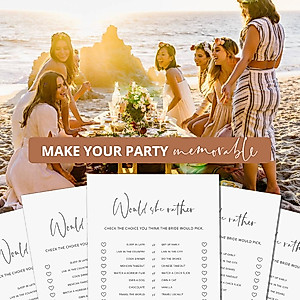 GardenCity Bridal Shower Games, Would She Rather Bridal Shower Game For 50 Guests, 50 Cards - Minimalist (Would She Rather)