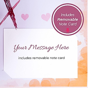 Paper Love Heart Tree 3D Pop Up Card, For All Occasion, Mothers Day, Valentines Day, Anniversary, Love, Just Because, Adults or Kids -5" x 7" Cover - Includes Envelope and Note Tag