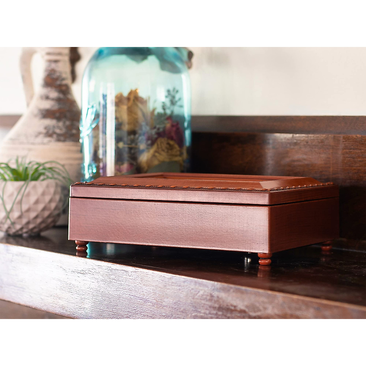 Cottage Garden Good Friends are Like Stars Woodgrain Rope Trim Music Box Plays You Light Up My Life