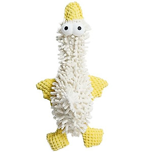 Nocciola Plush Squeaky Dog Toys, Cute Durable Stuffed Crinkle Puppy Pet Chew Toys for Large Medium Small Dogs - Duck