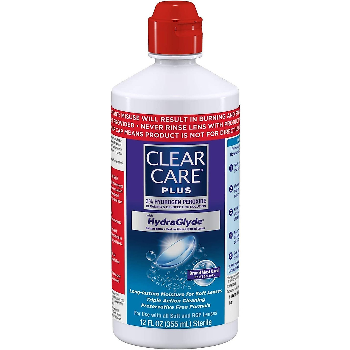 Clear Care Cleaning & Disinfection Solution-12 oz, Twin Value Pack (Pack of 4)