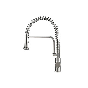 Isenberg K.1200SS Caso - Semi-Professional Dual Spray Stainless Steel Kitchen Faucet with Pull Out - Stainless Steel