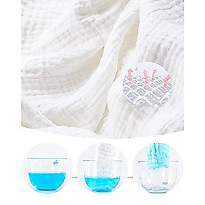 Konssy Muslin Baby Burp Cloths Sets for Unisex- 6 Pack Large 100% Cotton Burping Clothes for Newborn，Baby Girls and Boys