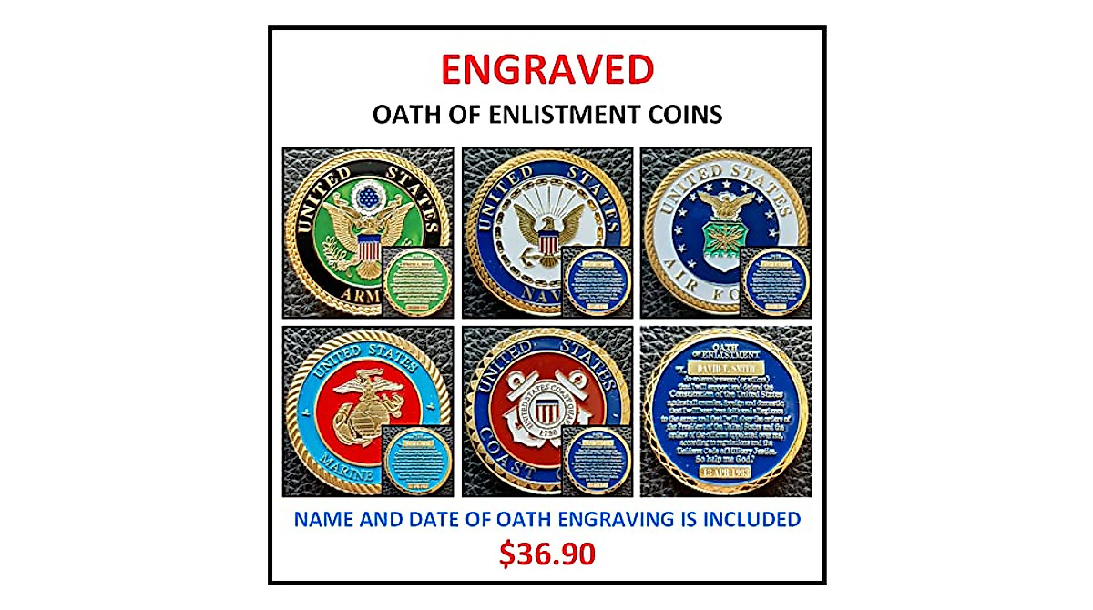Personalized Air Force Challenge Coin - Engraved Oath