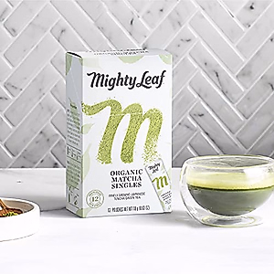 Mighty Leaf Tea, Organic Matcha Green Tea Powder - 100% Unsweetened Japanese Matcha, 12 Single Serve Packets