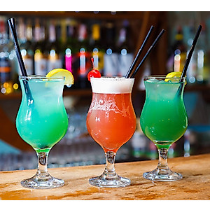 ALINK 500 Black Flexible Straws + 500 Striped Straws