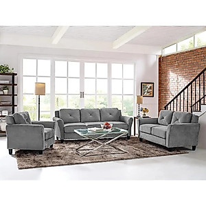 Generic Mr BedRoom Gray Living Room Furniture Set, 3 Piece Sofa Set, Comfortable, Grey