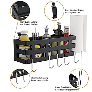 Griddle Caddy for Blackstone 28/36/22/17 inch, Universal BBQ Grill Caddy for Outdoor Grill with Paper Towel Holder & 9" Tong, for Blackstone Griddle Accessories Tool Holder Caddy